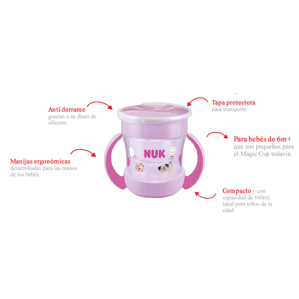 Nuk Vaso Evolution Mini Magic Cup con Borde 360º 160Ml | Grupo BabyStore
