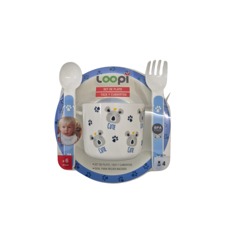 Loopi Set de Plato Taza y Cubiertos | Grupo BabyStore